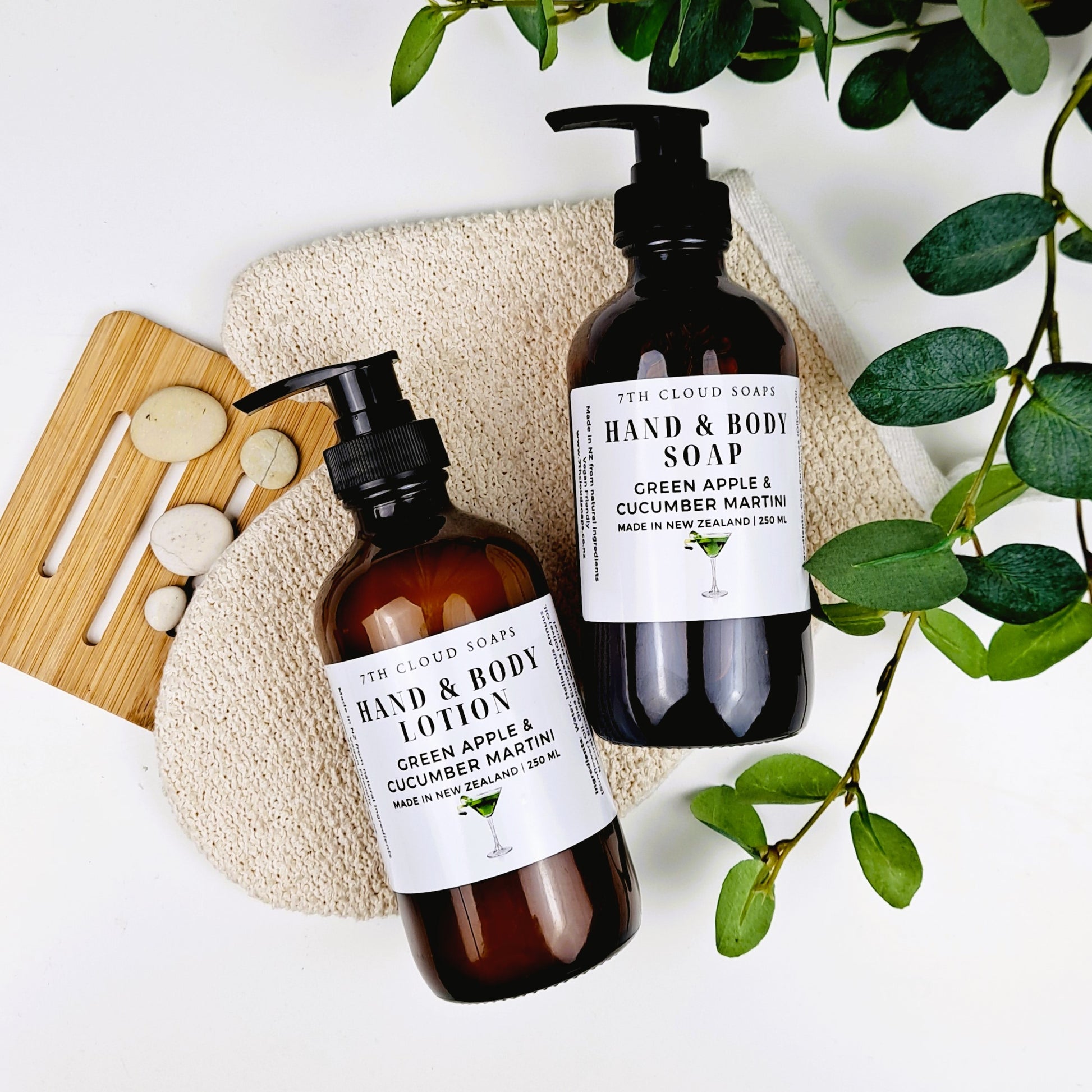 Hand & Body Lotion – Green Apple & Cucumber Martini | 250ml Glass Pump ...