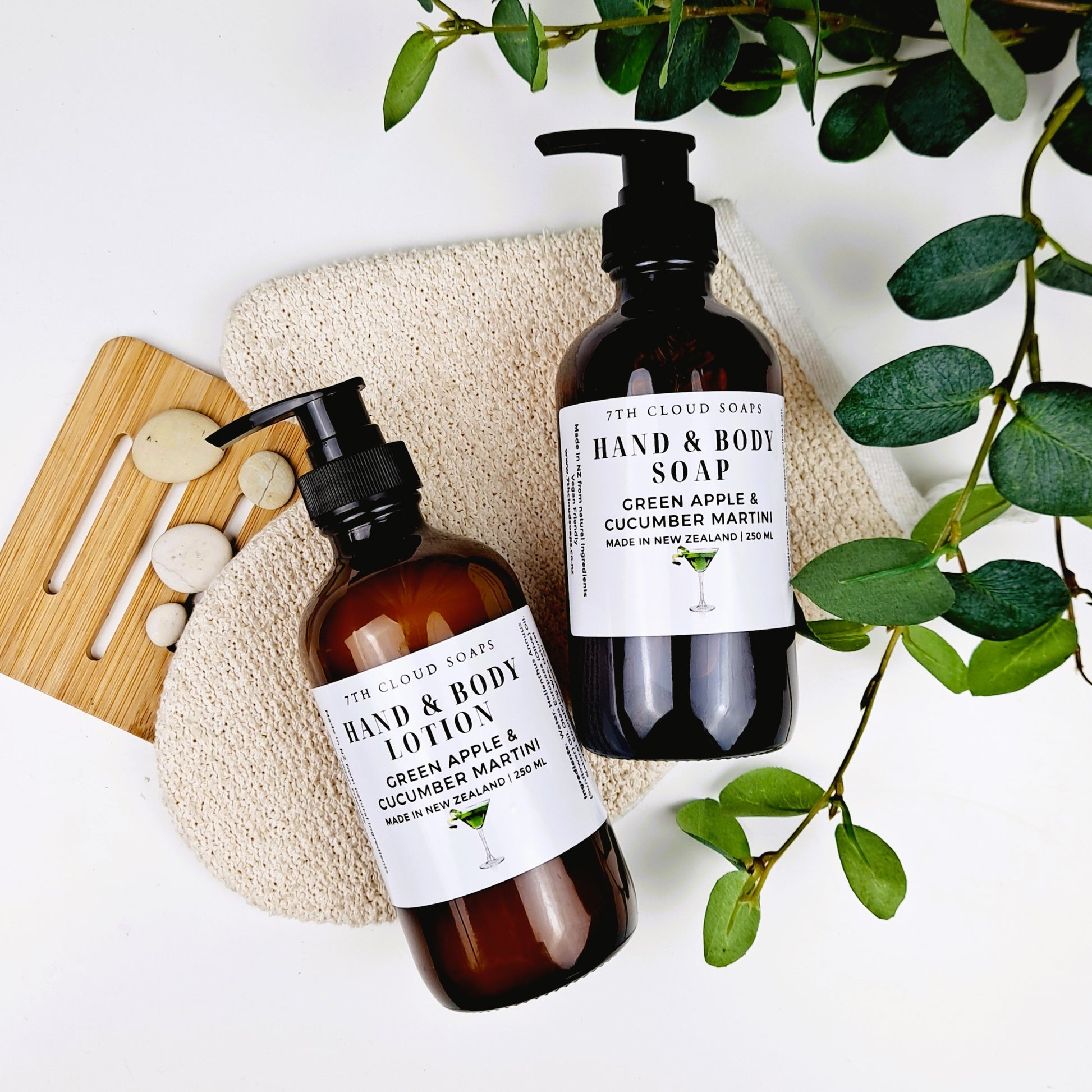 Hand & Body Lotion – Green Apple & Cucumber Martini | 250ml Glass Pump ...